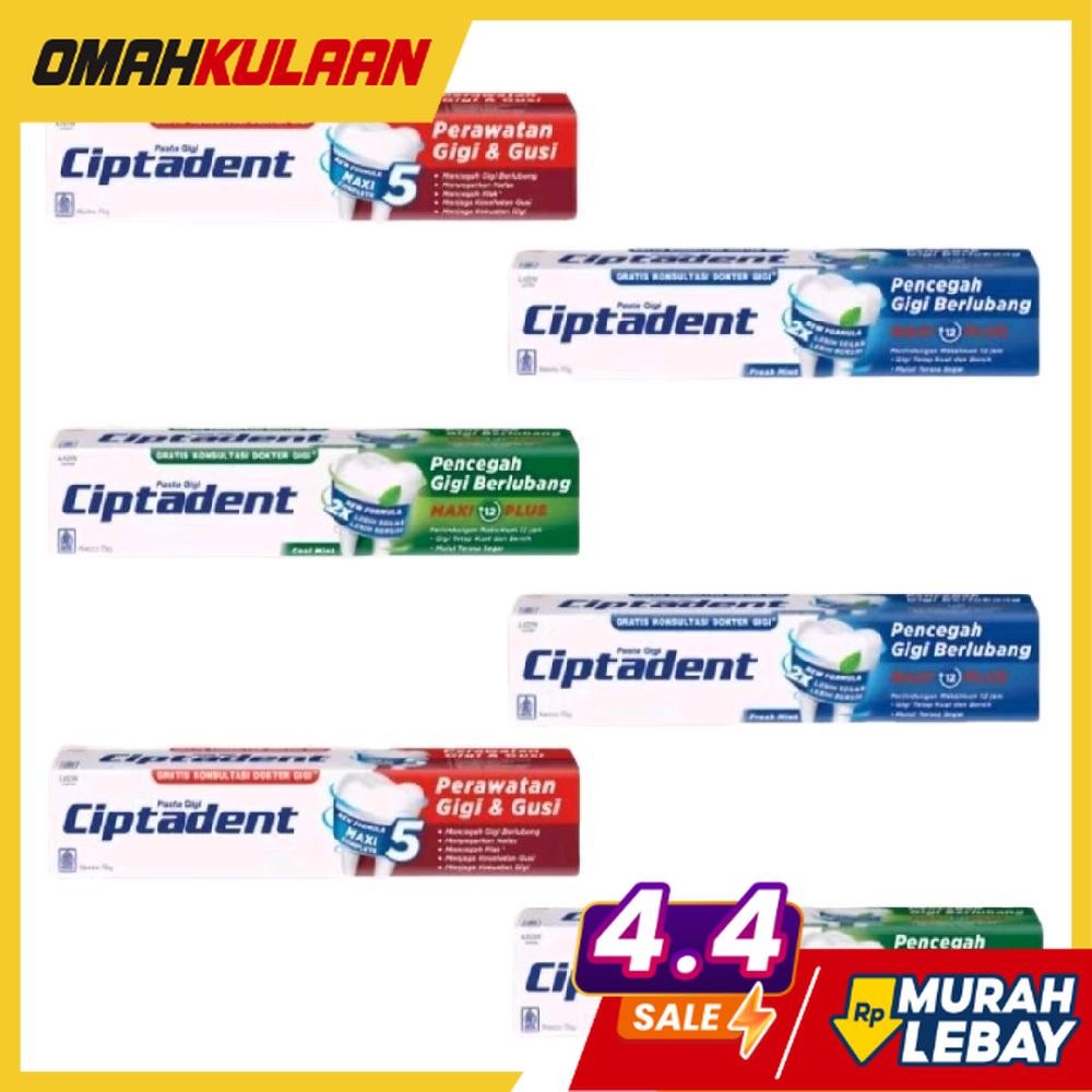 Jual ( 12 PCS ) CIPTADENT PASTA GIGI MULUT TOOTHPASTE KEMASAN 75 gr ...