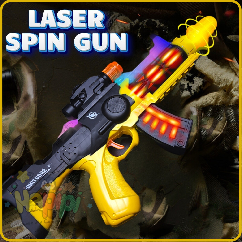 Jual Mainan Pistol Tembak Tembakan Pistol Baterai Sound Laser Spin Anak ...
