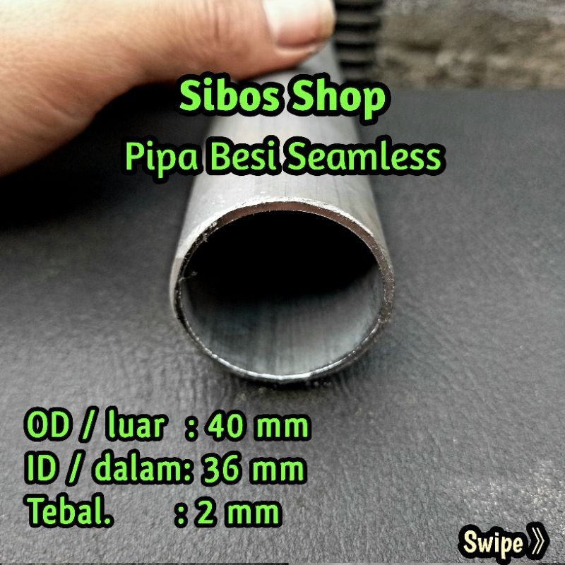 Jual Pipa Besi Seamless Od 40mm Id 36mm Tebal 2mm panjang 20cm sampai 100cm | Shopee Indonesia
