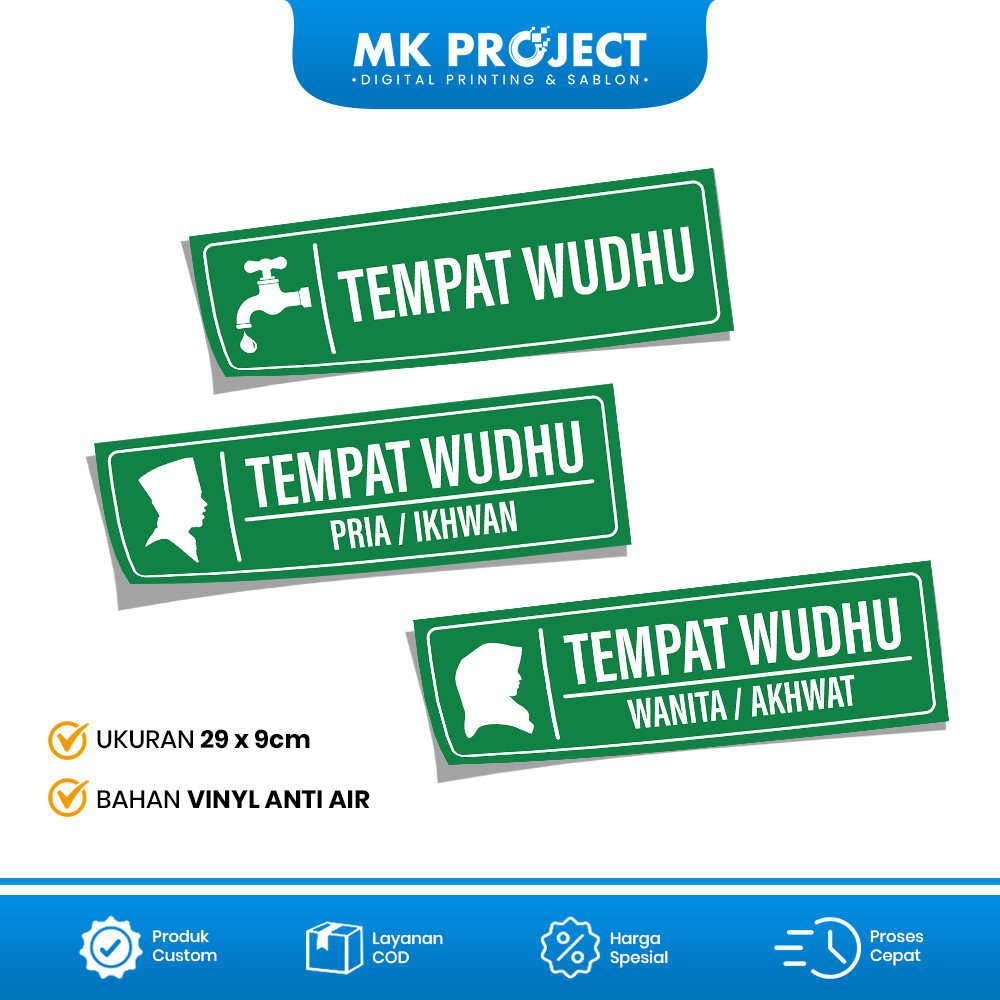 Jual STICKER TEMPAT WUDHU MASJID MUSHOLA / STIKER ARAH KIBLAT BATAS ...