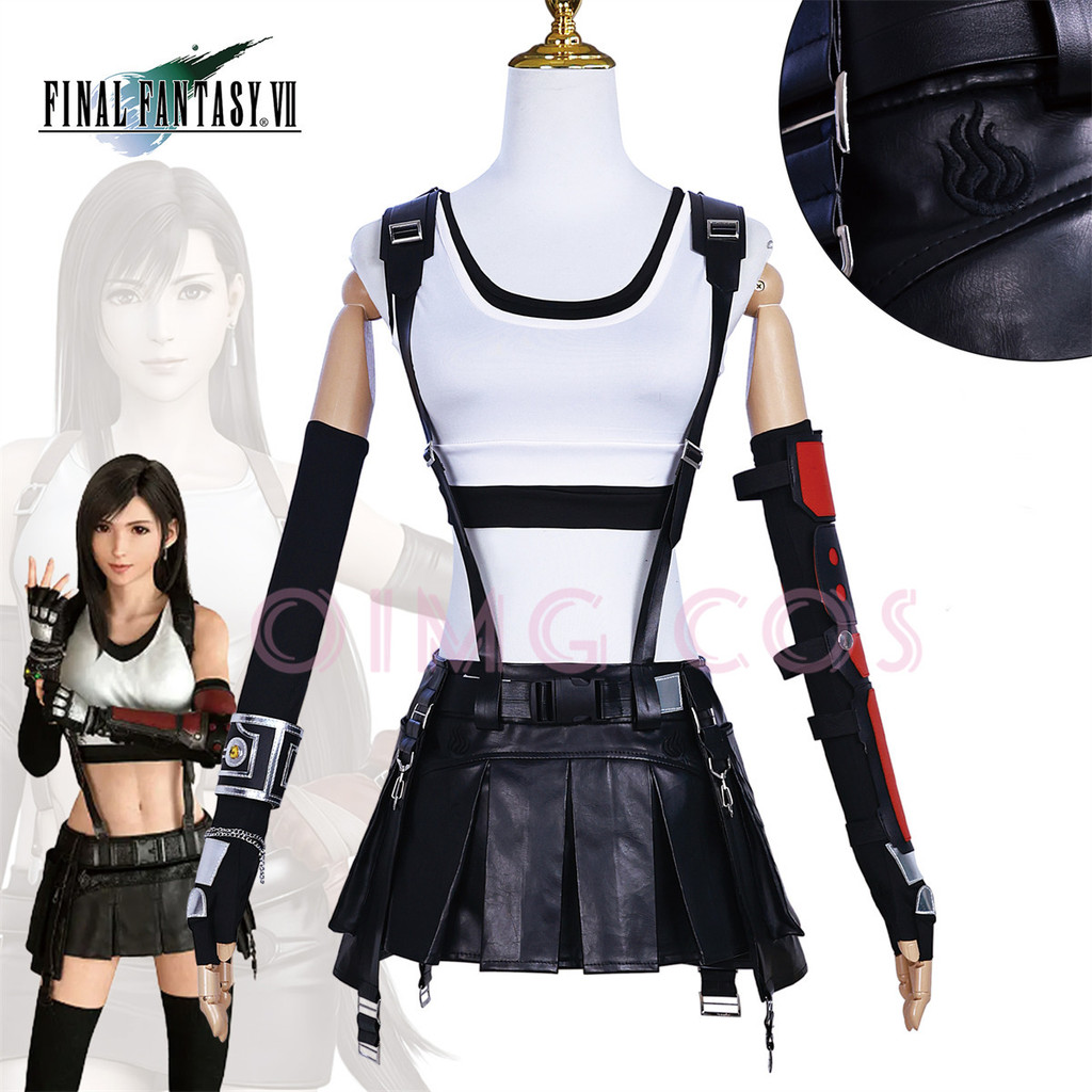 Jual Tifa Lockhart Cosplay Costume Carnival Uniform Wig Anime Halloween ...