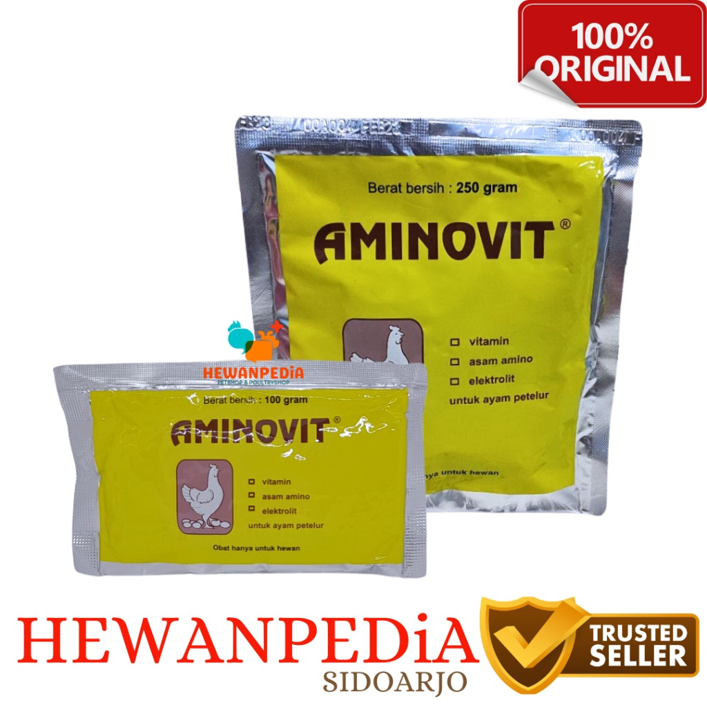 Jual AMINOVIT 250 gr Hewanpedia - Vitamin Protein Ayam Multivitamin Tingkatkan Produksi Telur ...