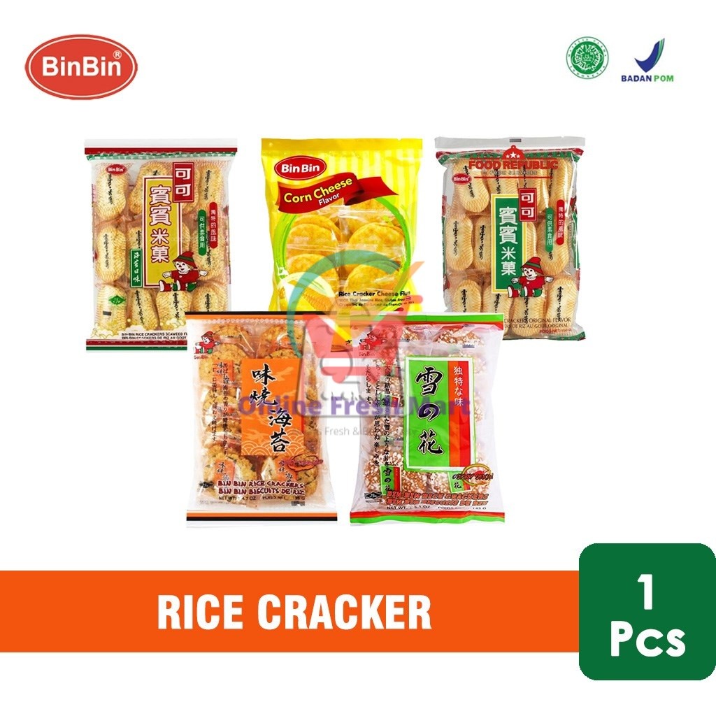 Jual Bin Bin Rice Crackers / Original / Seaweed / CornCheese / Biskuit ...