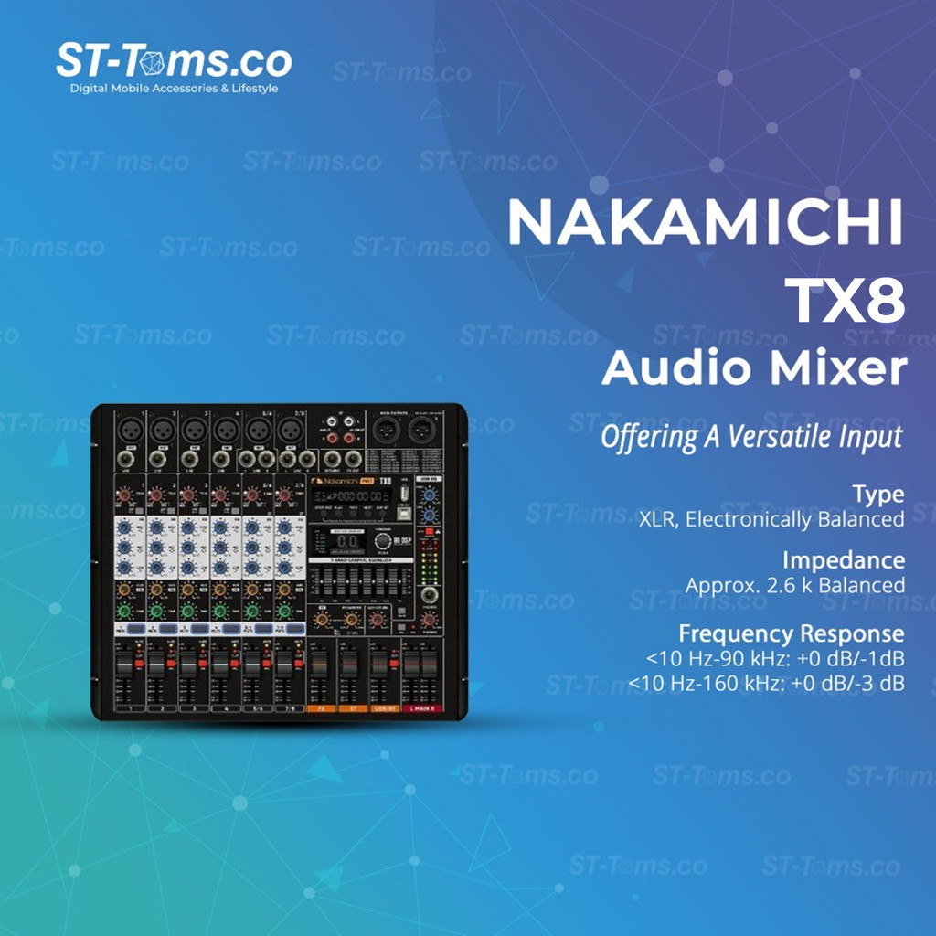 Jual Nakamichi TX 8 / TX8 Professional Audio Mixer 8 Channel | Shopee Indonesia