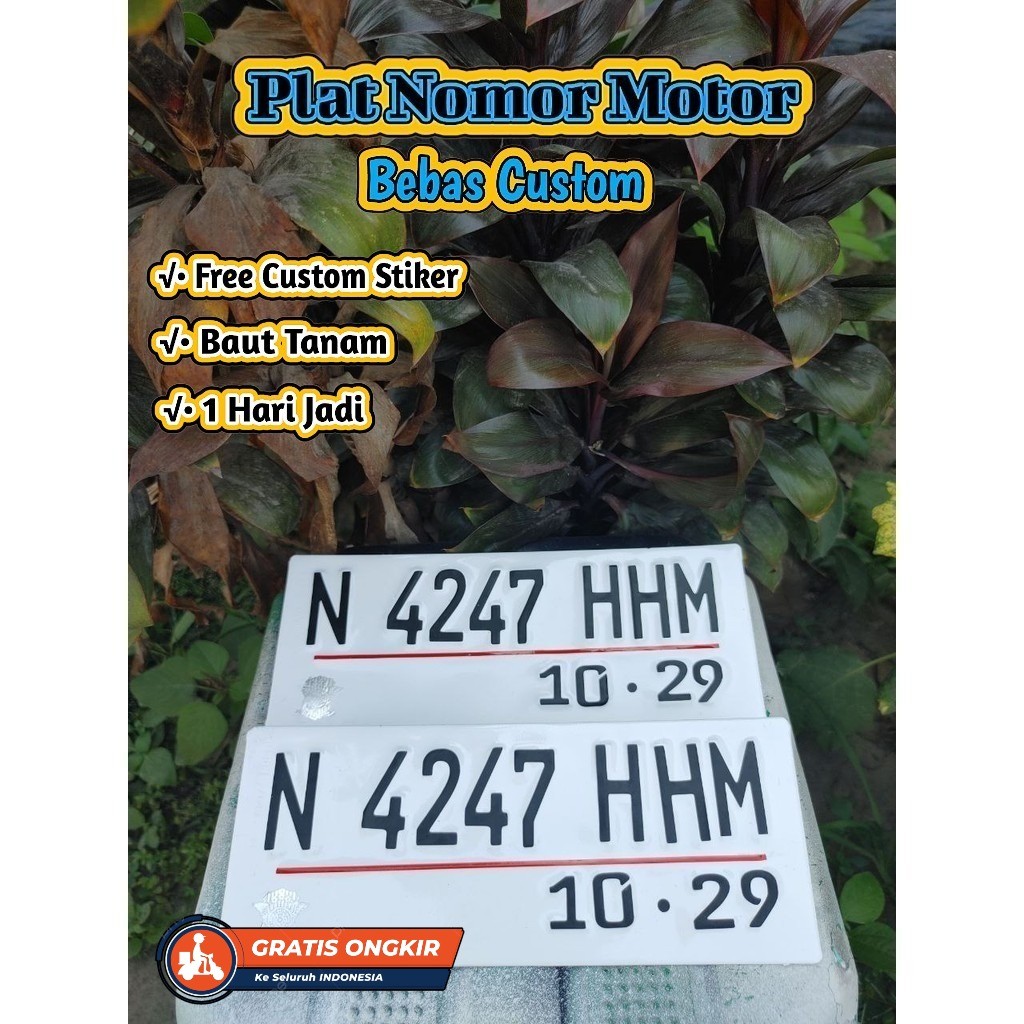 Jual Plat Custom Nomor motor Baut Tanam | Shopee Indonesia