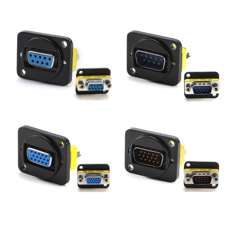 Jual screw mount d type chassis VGA db9 db15 connector Zinc alloy panel ...