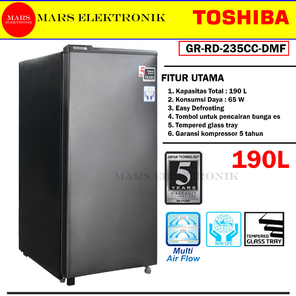 Jual KULKAS TOSHIBA GR-RD235CC-DMF - GARANSI RESMI - KULKAS 1 PINTU GR RD235CC DMF - READY ...