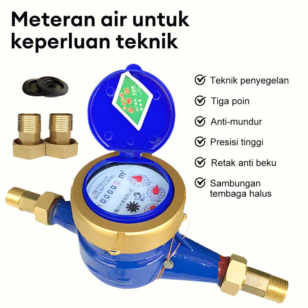 Jual Meteran Air Jarum 1/2" Meteran Air PDAM SNI Body Besi / Water ...