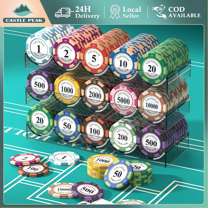 Jual Poker Chip Coin Koin Set 10pcs Plastic Blackjack Baccarat Casino ...