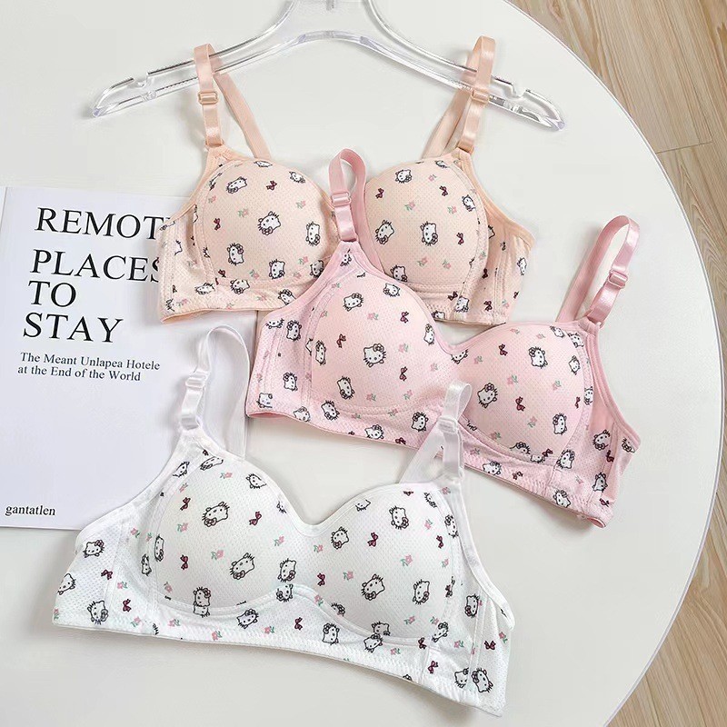 Jual MSS 124 Bra Push Up Wanita Motif HELLO KITY Tanpa Kawat Wanita ...
