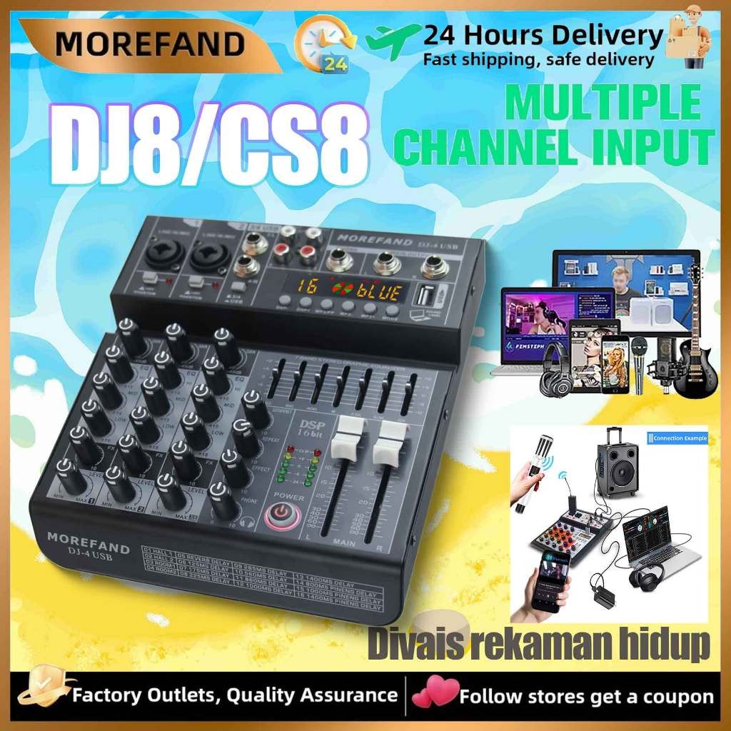 Jual DJ4 channel DJ8 8 channel DJ6 mixer audio Rekaman hidup Bluetooth ...