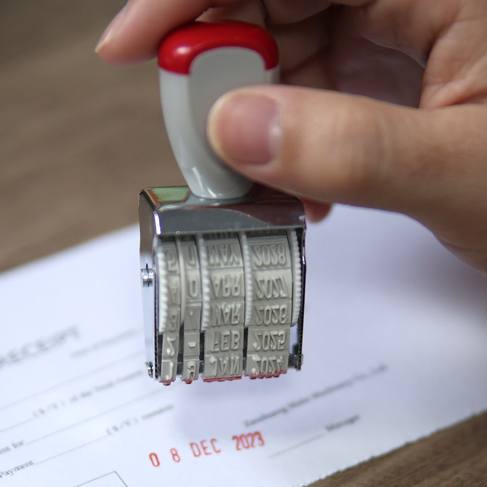 Jual Red black date stamp, office stamp, rotary stamp, office delivery ...