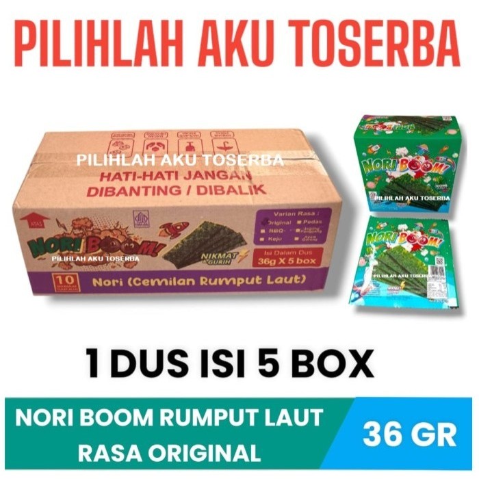 Jual NORI BOOM Rumput Laut Rasa ORIGINAL - ( HARGA 1 DUS isi 5 box ...