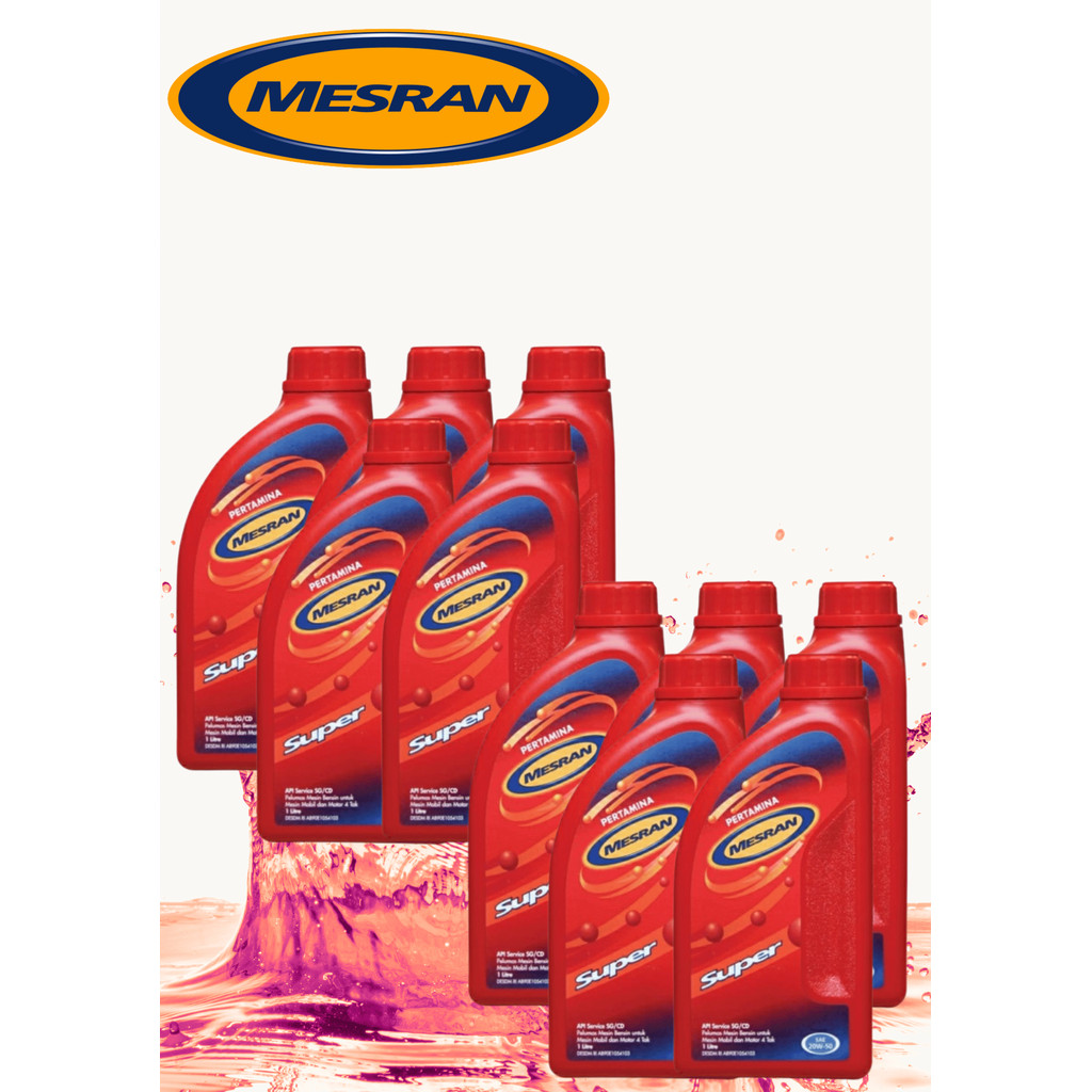 Jual 10 BOTOL Oli Pertamina Mesran Super 0.8L | Shopee Indonesia