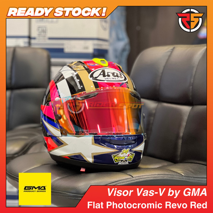 Jual Kaca Helm Arai Visor VAS-V Flat Photocromic Iridium Revo Aftermarket BY GMA - Revo Red ...
