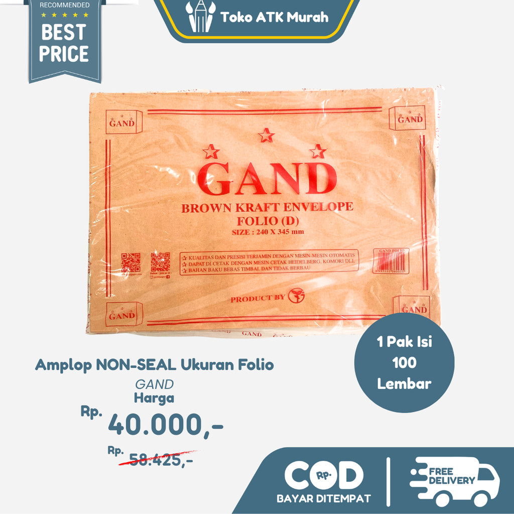 Jual Amplop / Map Coklat Ukuran Folio Non-Seal Gand | Shopee Indonesia