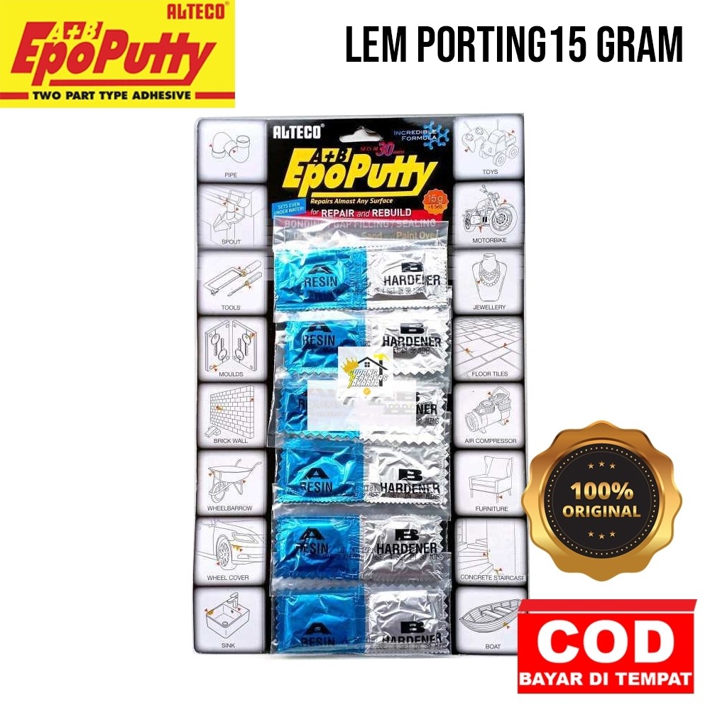 Jual LEM PORTING 15 GRAM EPPO PUTTY ALTECO ORIGINAL | Shopee Indonesia