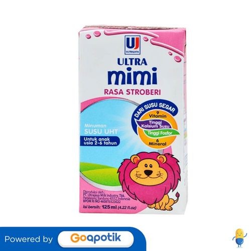 Jual Ultra Mimi Susu Uht Rasa Strawberry 125 Ml Tetrapak | Shopee Indonesia