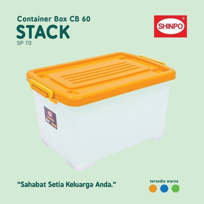 Jual LUXTON Shinpo Kontainer STACK SIP 113 CB 60 Liter + Roda Plastik ...