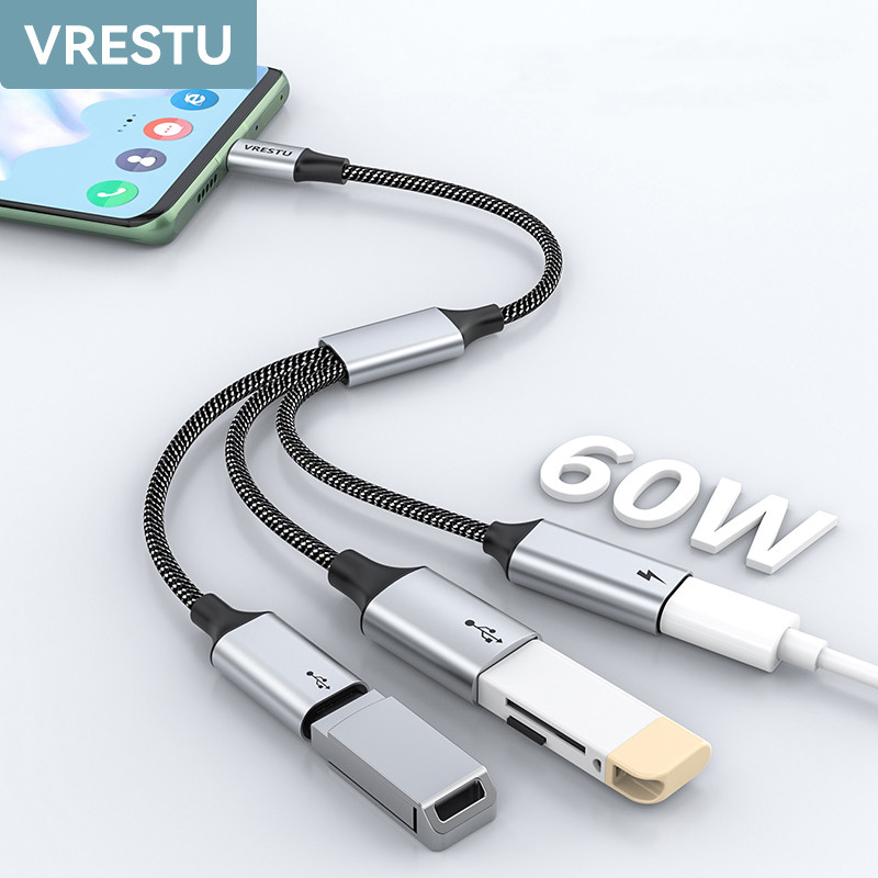 Jual USB Type C to USB 2.0 USBC Dock HUB 3 in 1 USB C OTG Adapter PD60W ...