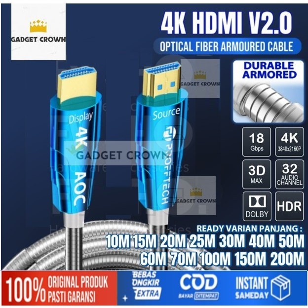 Jual KABEL HDMI FIBER OPTIC FO V 2.0 4K60Hz LAPIS BESI ARMORED BAJA ...