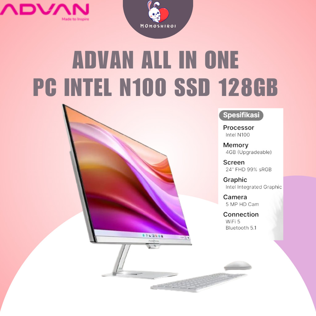 Jual ADVAN AIO ONE PC N100 4GB 128GB 23.8" FHD 99% W11 OnePC All in One Windows | Shopee Indonesia