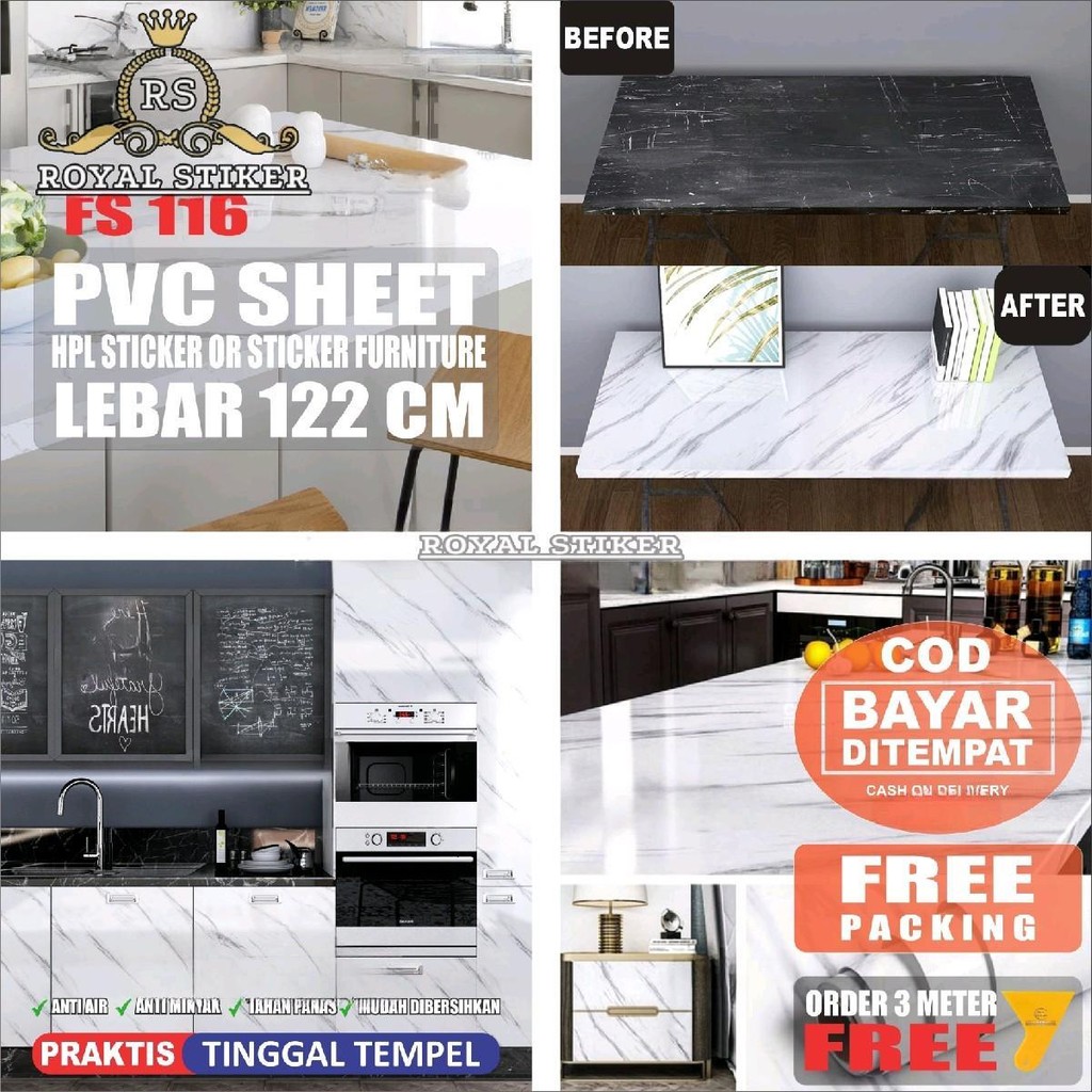 Jual wallpaper marble glossy/wallpaper dinding/sticker dinding ...