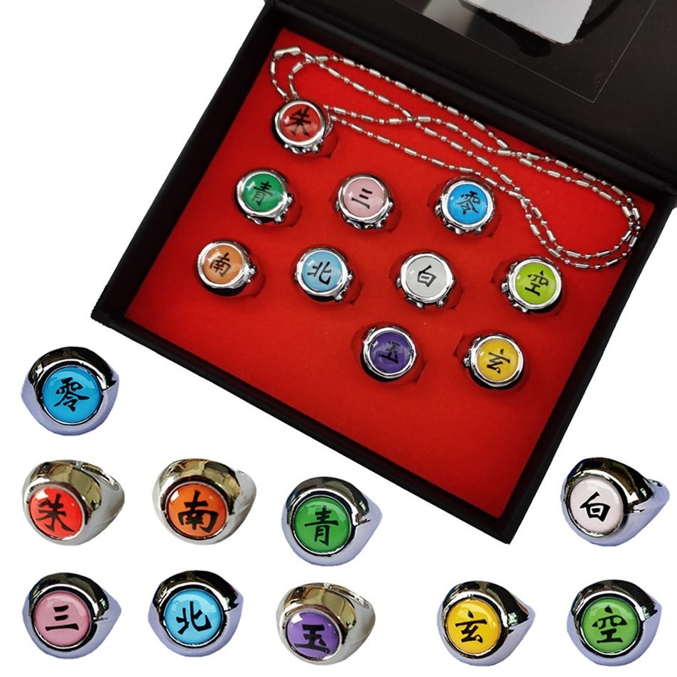 Jual 10pcs/set Cincin Cosplay NARUTO Anime Akatsuki Itachi Pain ...