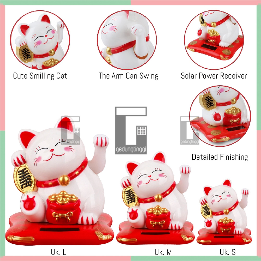 Jual Patung Kucing Hoki Maneki Neko Solar Mini & Jumbo - Lucky Cat ...