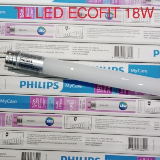 Jual Philips TL Led Ecofit 18W T8 LedTube Ecofit 6500K Putih CoolDay ...