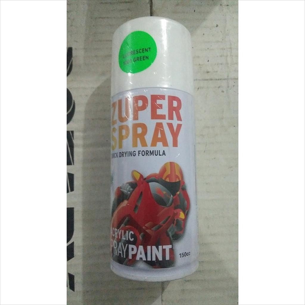 Jual Cat Semprot Zuper Spray Fluorescent Green Stabilo Hijau 150cc ...
