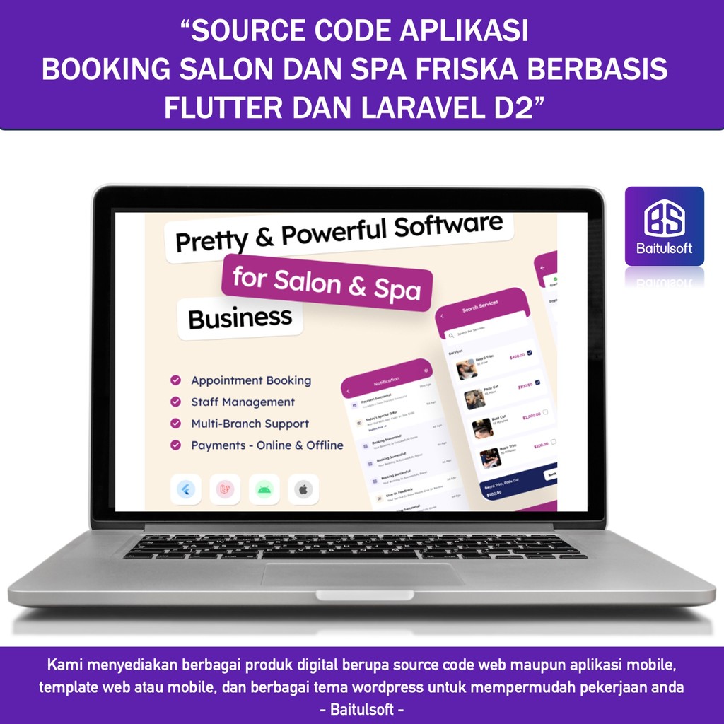 Jual SOURCE CODE APLIKASI MOBILE FREZKA - SOFTWARE FOR SALONS AND SPA BUSINESSES (FLUTTER ...