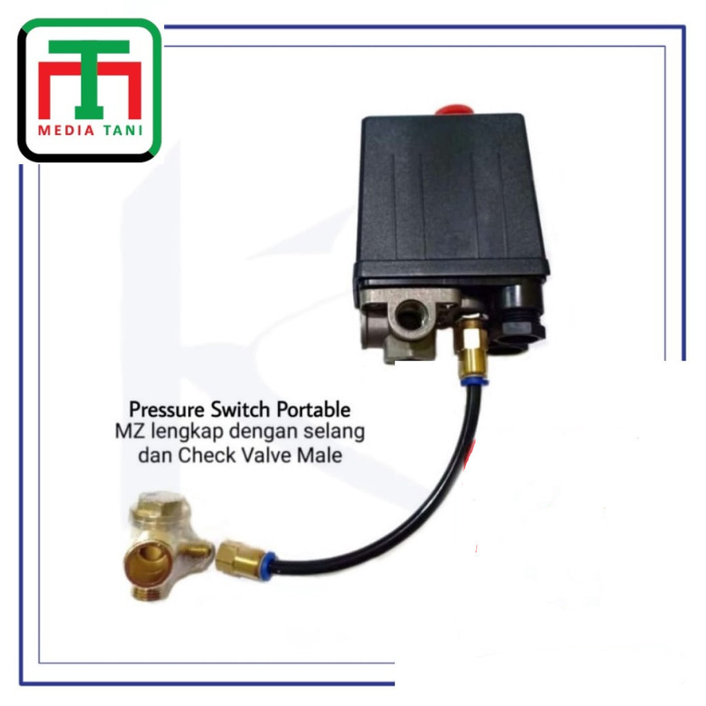 Jual Check Valve Male + Pressure Switch Otomatis Kompresor Portable MZ ...