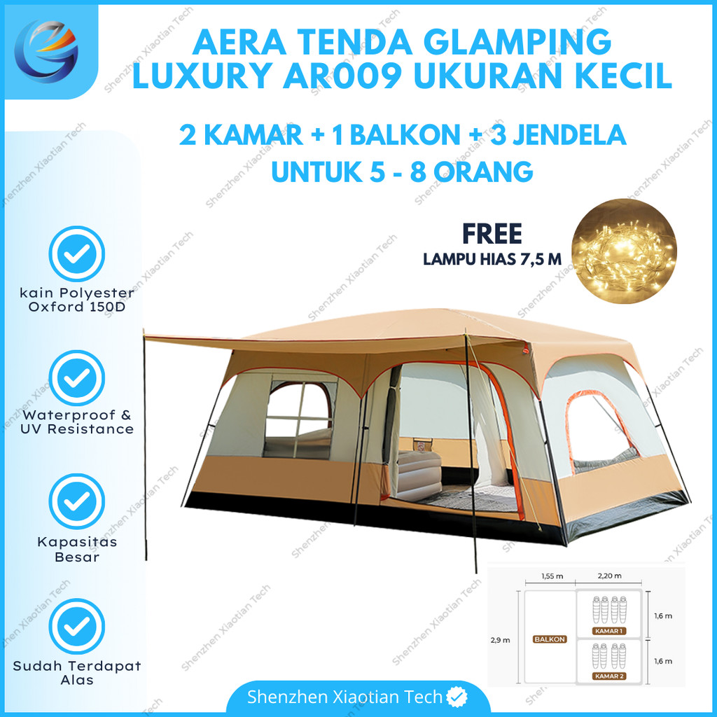 Jual Tenda Camping Luxury Kecil 5-8 Orang | Tenda Glamping AR009 2 ...