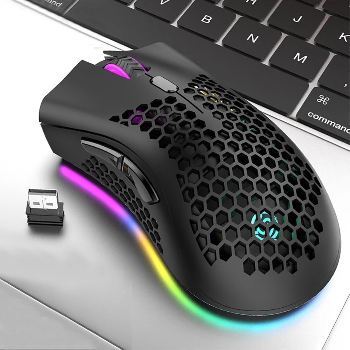 Jual Gaming Mouse USB 2.4G Wireless RGB Light USB Rechargeable 3 Gear ...