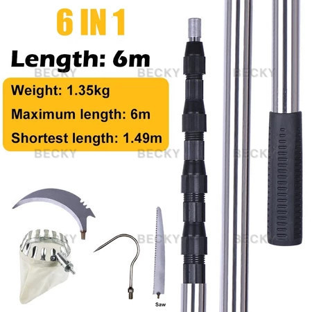 Jual BECKY 6M 5in1 Alat Tongkat Pemetik Buah Panjang Telescopik Pemangkasan Ranting Pohon ...