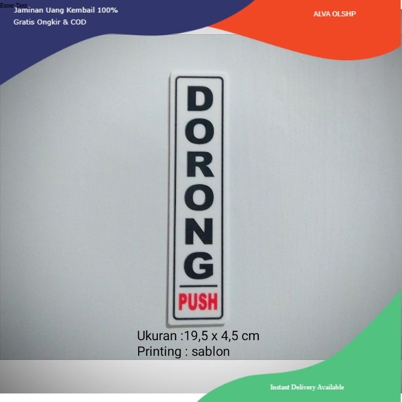 Jual stiker Sign tulisan Dorong, uk 19,5 x 4,5 cm | Shopee Indonesia