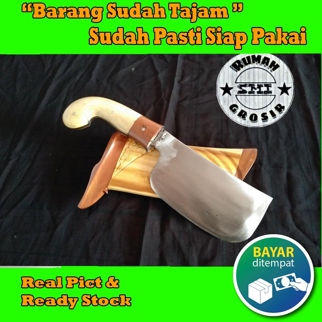 Jual Golok Petok GOLOK Pemotong Daging dan Tulang Hewan Kayu Jati Baja ...