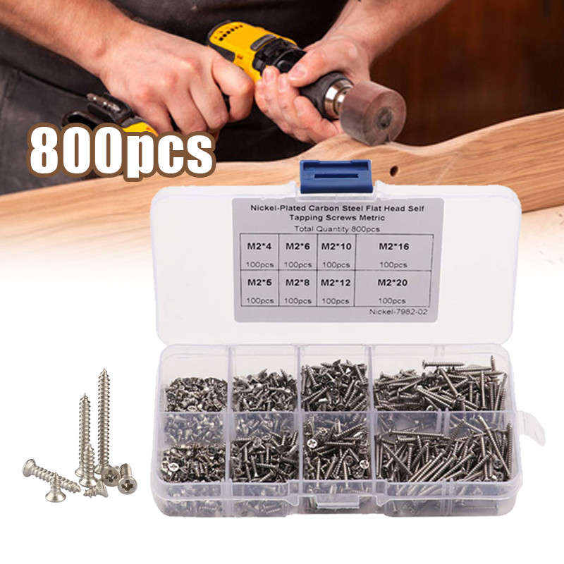 Jual 800pcs M2 Sekrup Kayu Kepala Rata / Self Tapping Screw / Skrup Triplek Gypsum Paketan Free ...