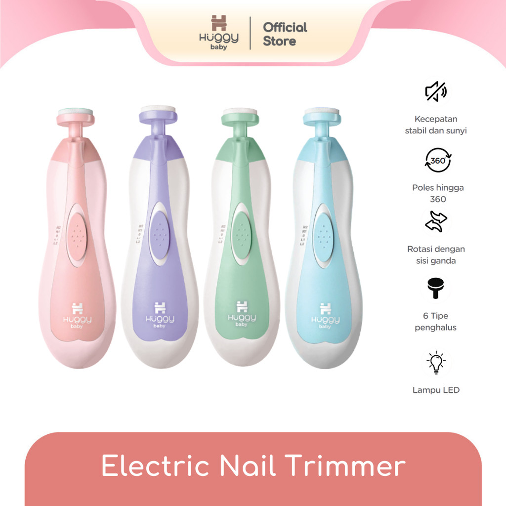Jual Huggy Baby GKE01 Electric Nail Trimmer Set | Gunting Kuku Elektrik Bayi & Dewasa Grinder ...