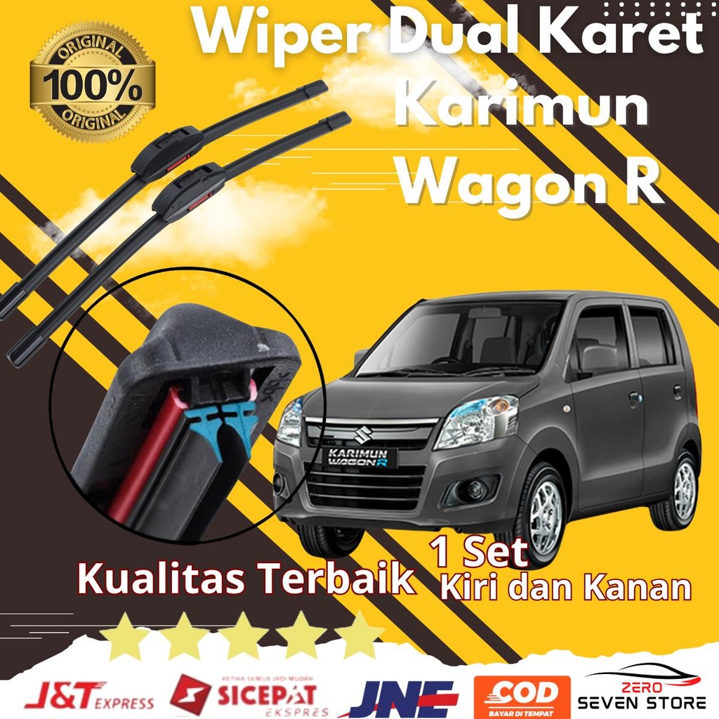 Jual Wiper Double Karet Frameless Suzuki Karimun Wagon R Sepasang 2 PCS Kiri dan Kanan Tanpa ...