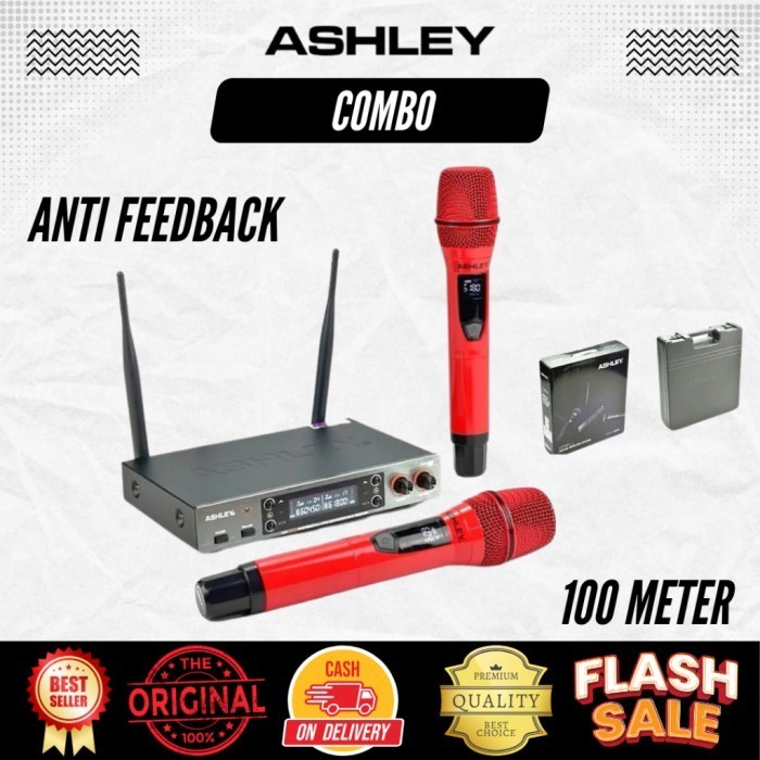 Jual Mic Wireless Ashley Combo Jarak 100 Meter | Shopee Indonesia