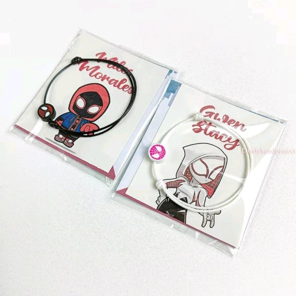 Jual Couple Gelang Superhero Spiderman Miles Gwen waterproof Tali Korea ...