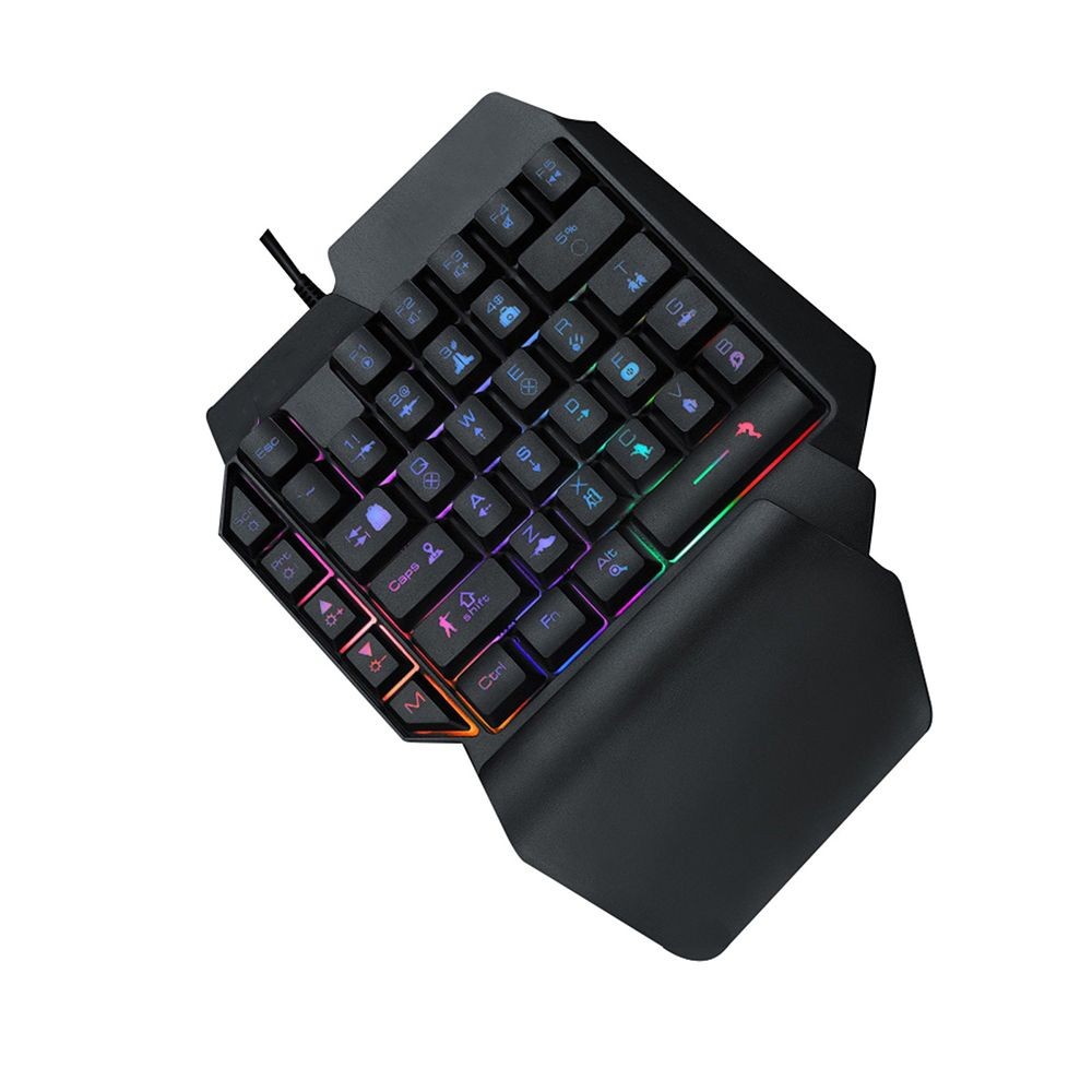 Jual Single Handed Gamer keyboard Mechanical keyboard RGB Backlit ...