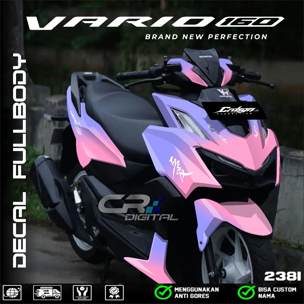 Jual Decal Stiker Vario 160 2022 2023 Full Body DESAIN KANJI RACING ...