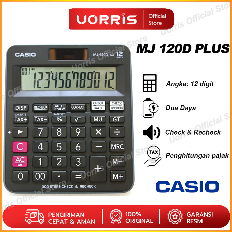 Jual Kalkulator Casio MJ 120D PLUS CHECK CORRECT Kalkulator Meja Check Correct 100% asli ...