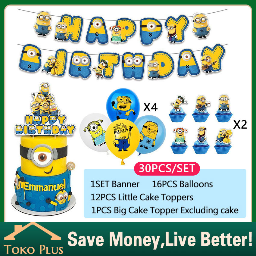 Jual 31Pcs Dekorasi Ulang Tahun Set Minion | Shopee Indonesia