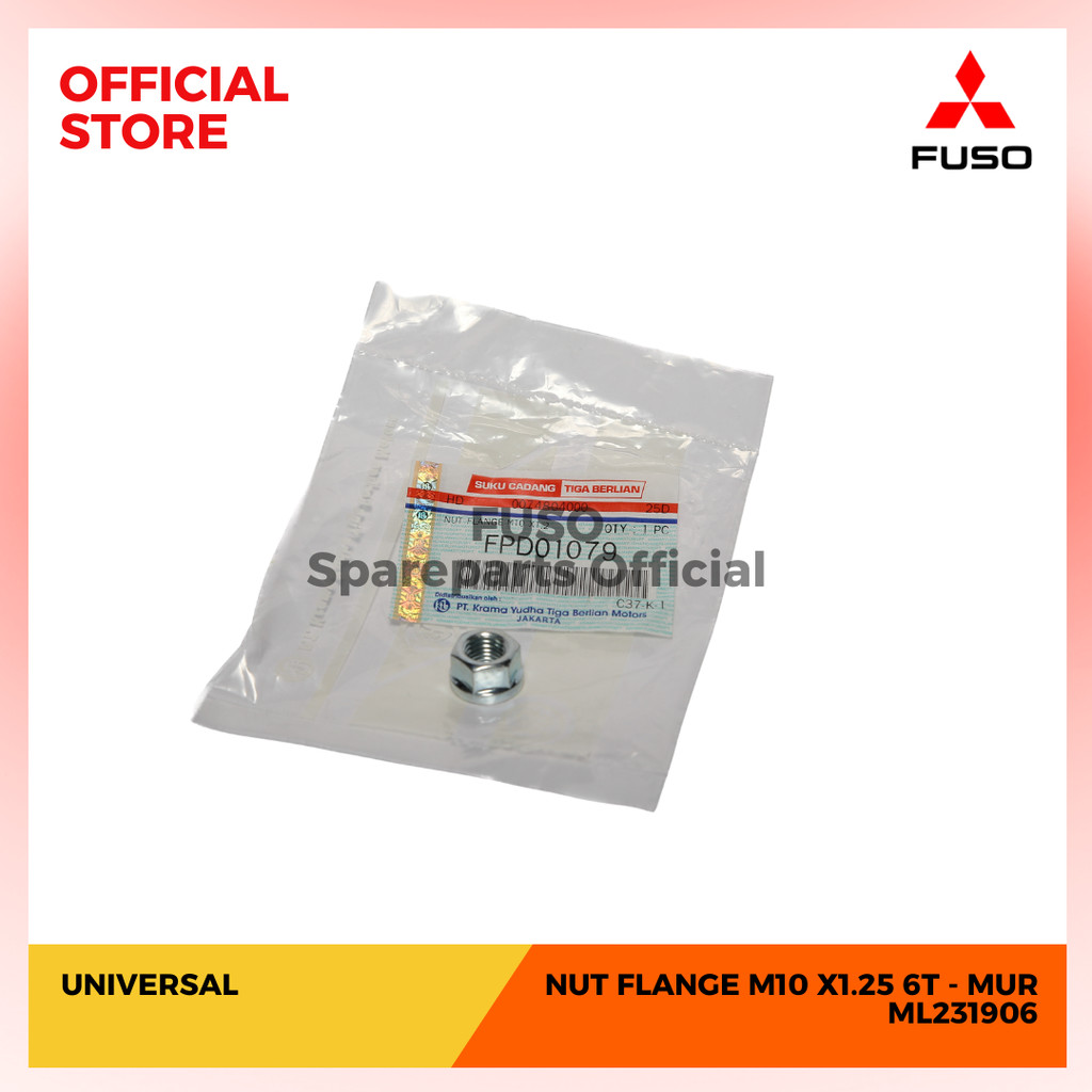 Jual Fuso Nut Flange M10 X1.25 6T - Mur Universal [FPD01079] Mitsubishi ...