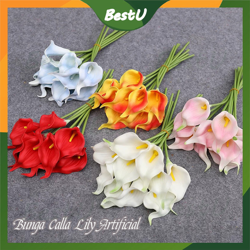 Jual 【Harga grosir】5pcs Bunga Lily 1 Kuntum Latex Bunga Palsu Plastik ...