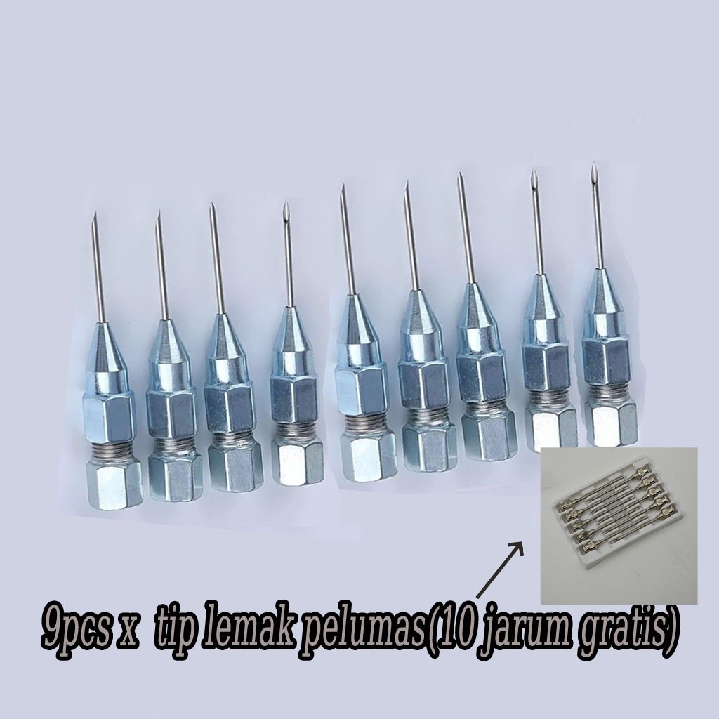 Jual 9Buah Kepala Nepel Pompa Gemuk Jenis Jarum Dapat Dilepas Grease ...